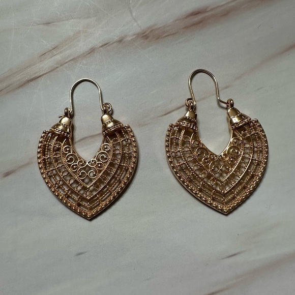 Jewelry | Gold Toned Fancy Hoops | Poshmark